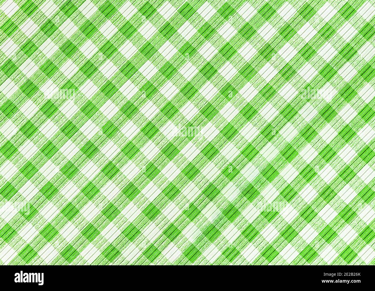 Green and white abstract checkered pattern background, picnic gingham ...