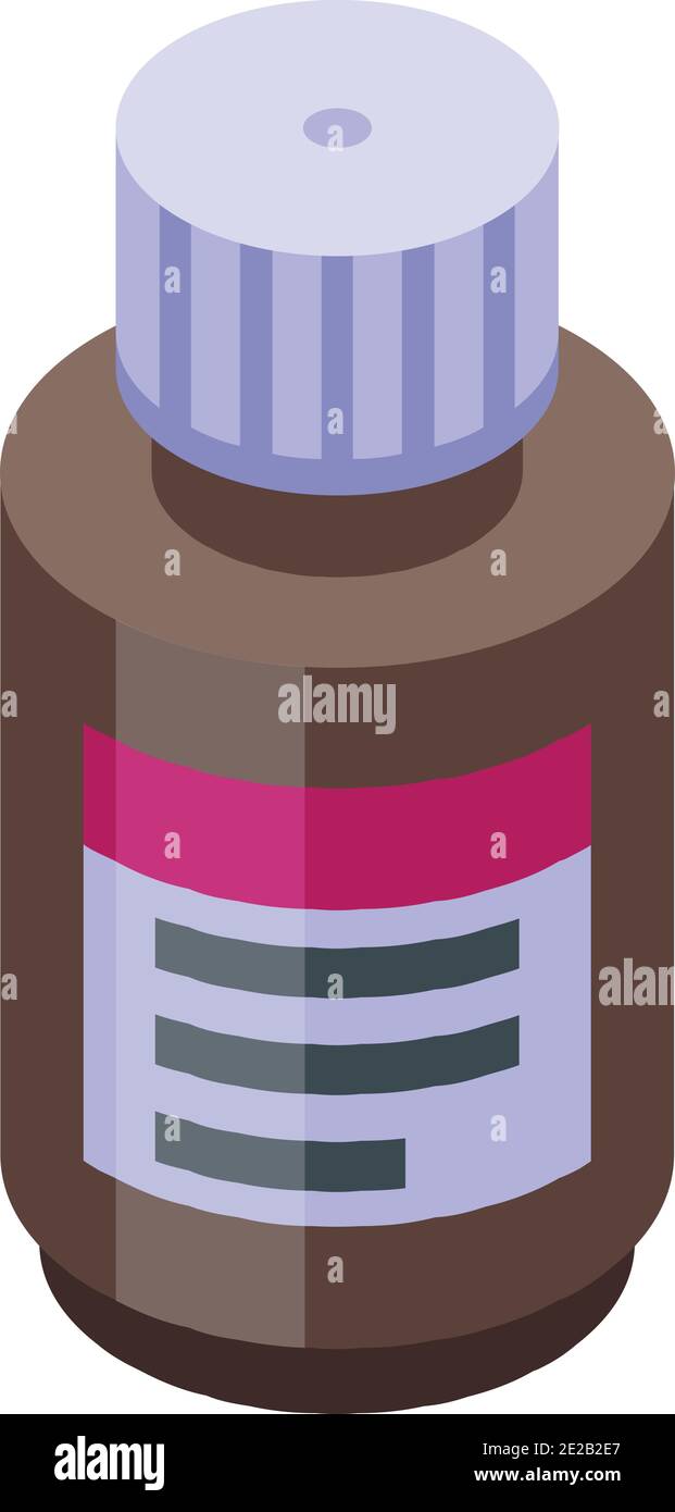 Medical syrup bottle icon. Isometric of medical syrup bottle vector ...
