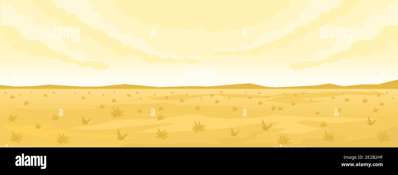 Simple desert landscape background with mountains and grass Stock ...