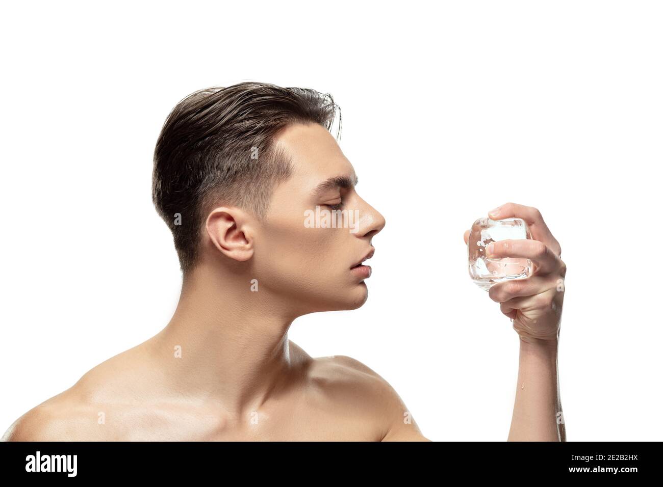 Freshness. Portrait of young man isolated on white studio background ...