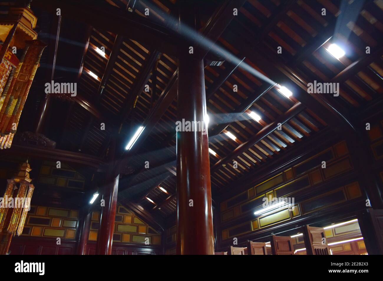 sunbeam through window at Thien Mu temple in Vietnam Stock Photo - Alamy