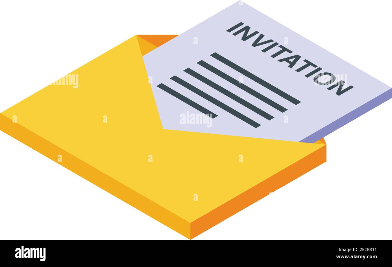 Mail invitation job icon. Isometric of mail invitation job vector icon ...