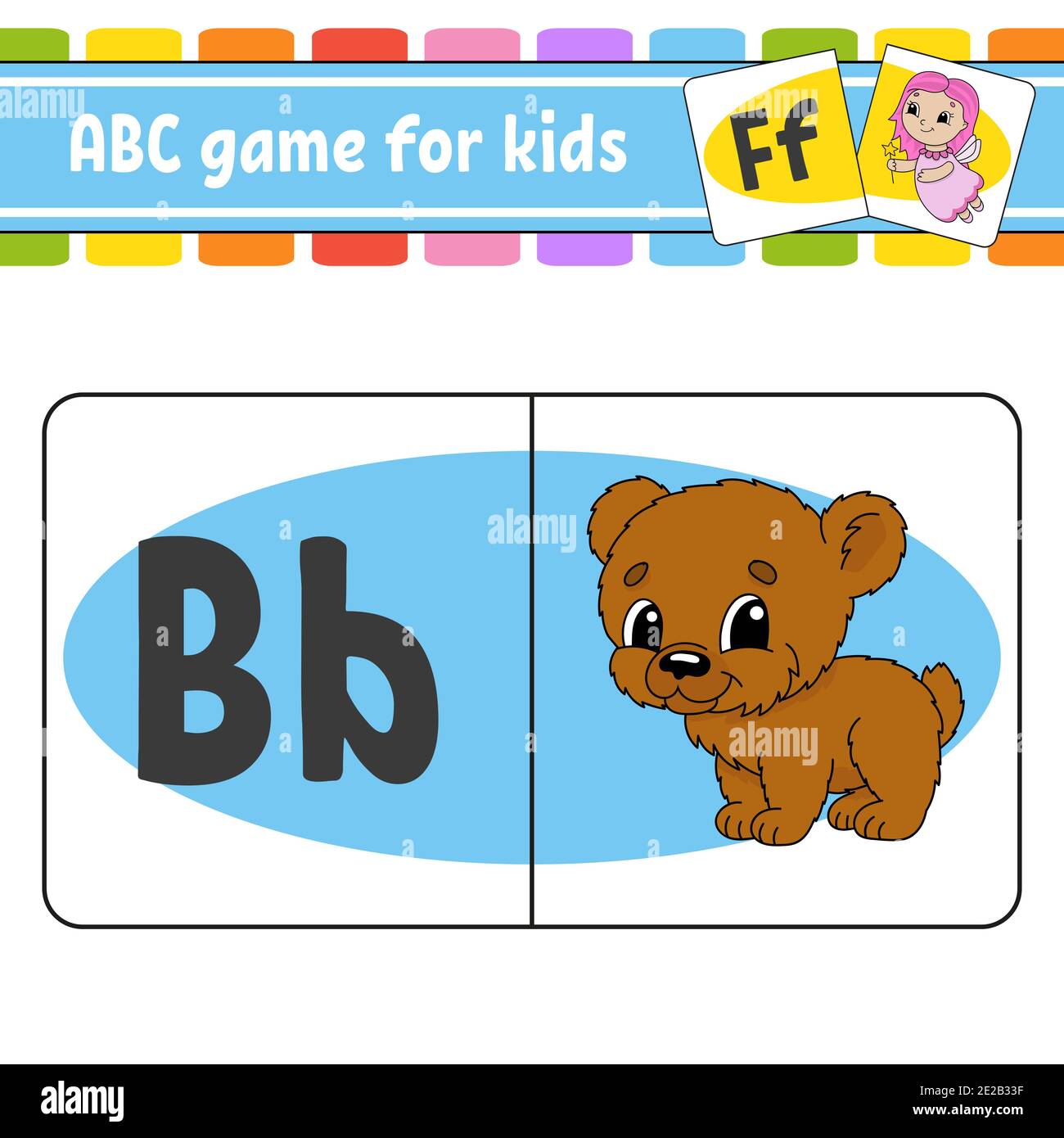 ABC flash cards. Animal bear. Alphabet for kids. Learning letters ...
