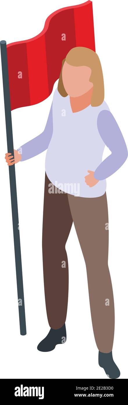 Red flag opportunity icon. Isometric of red flag opportunity vector ...