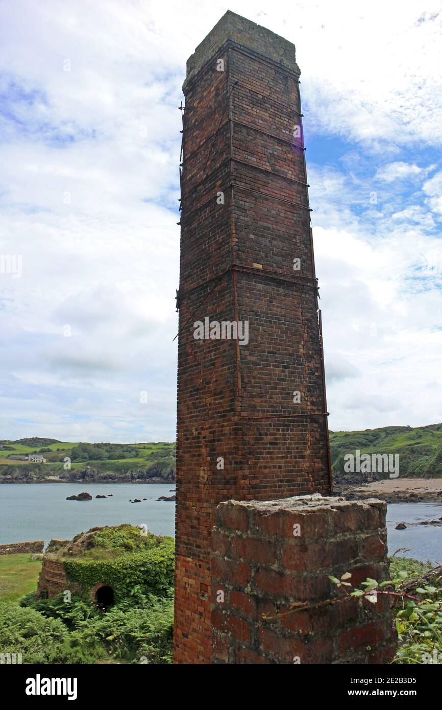 Chimney at Porth Wen brickworks Anglesey Stock Photo - Alamy