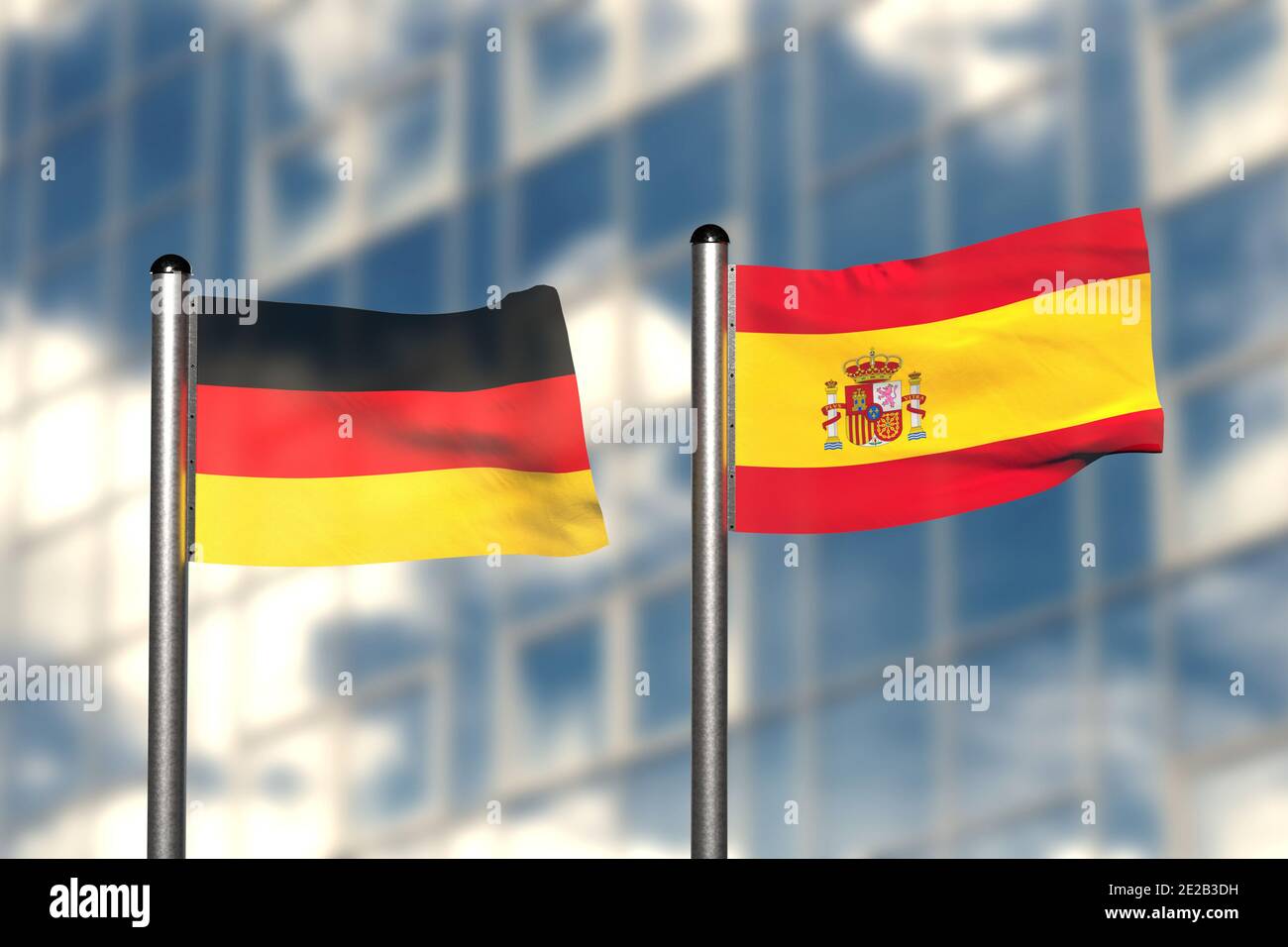 3d render of an flag of Germany and Spain Stock Photo - Alamy