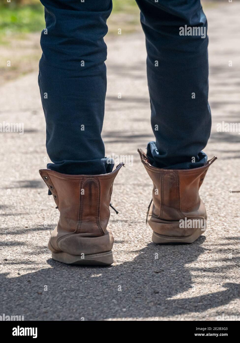 Leather walking boots hi-res stock photography and images - Alamy