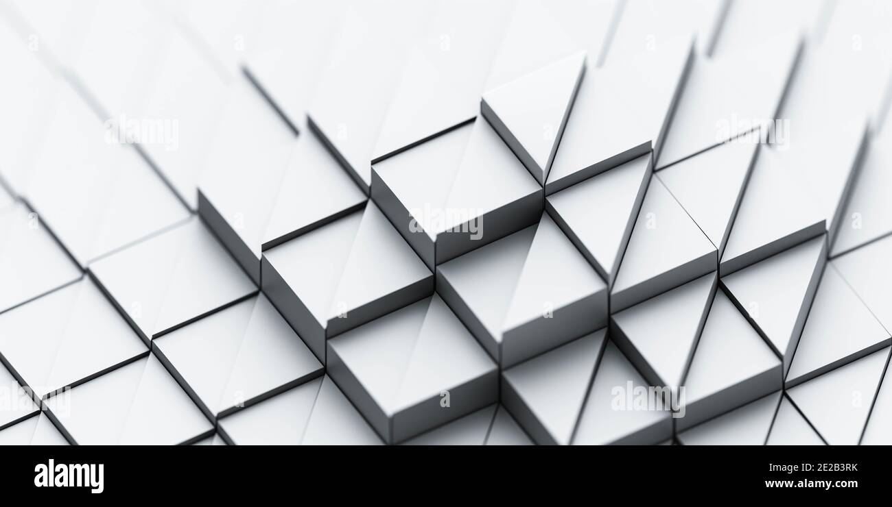 abstract wave made of white triangular shapes polygon 3d render ...