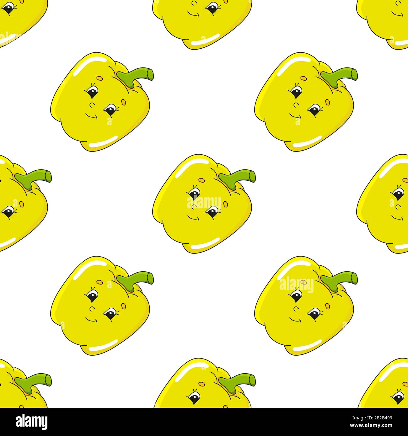 Colored seamless pattern with cute cartoon character. Simple flat ...