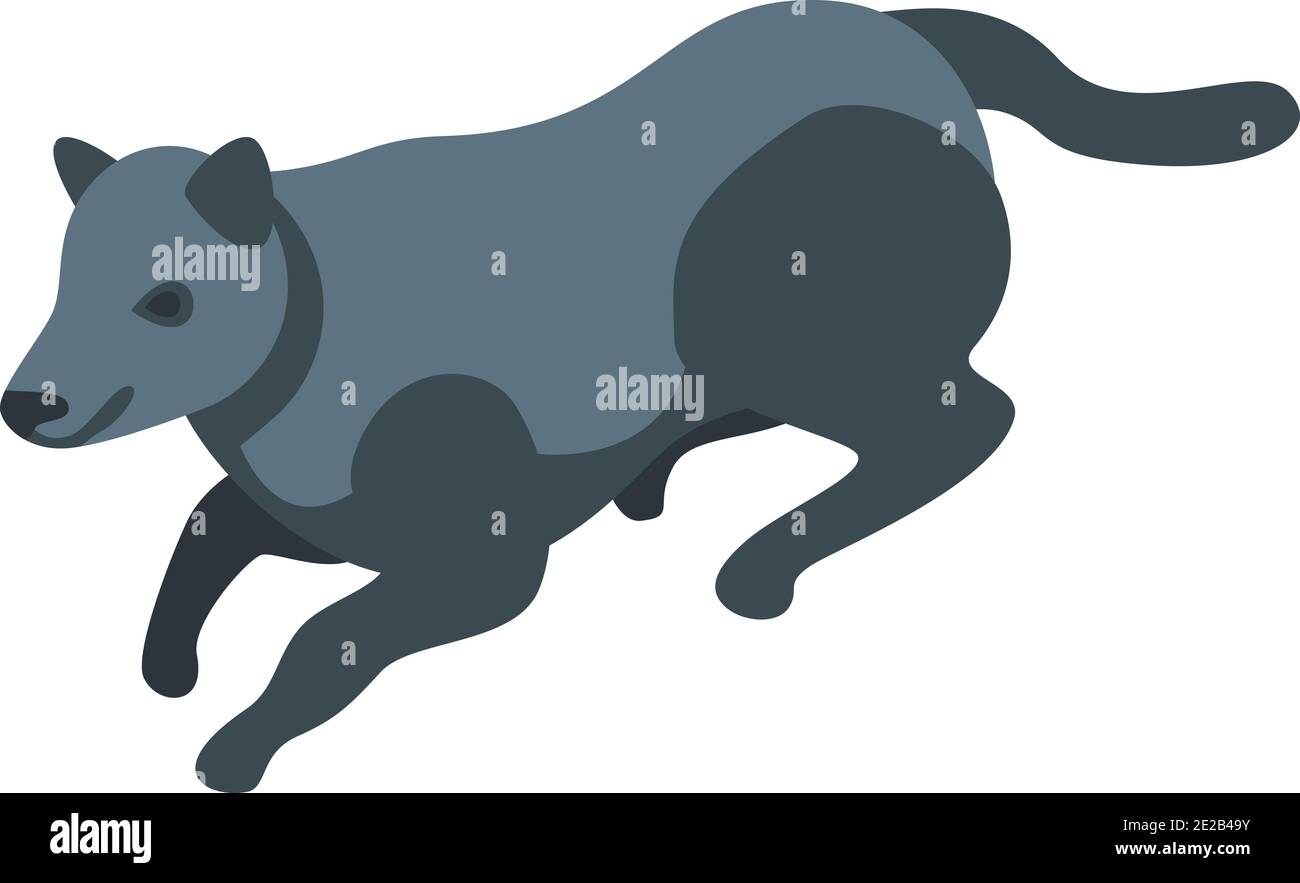Black wild wolf icon. Isometric of black wild wolf vector icon for web ...