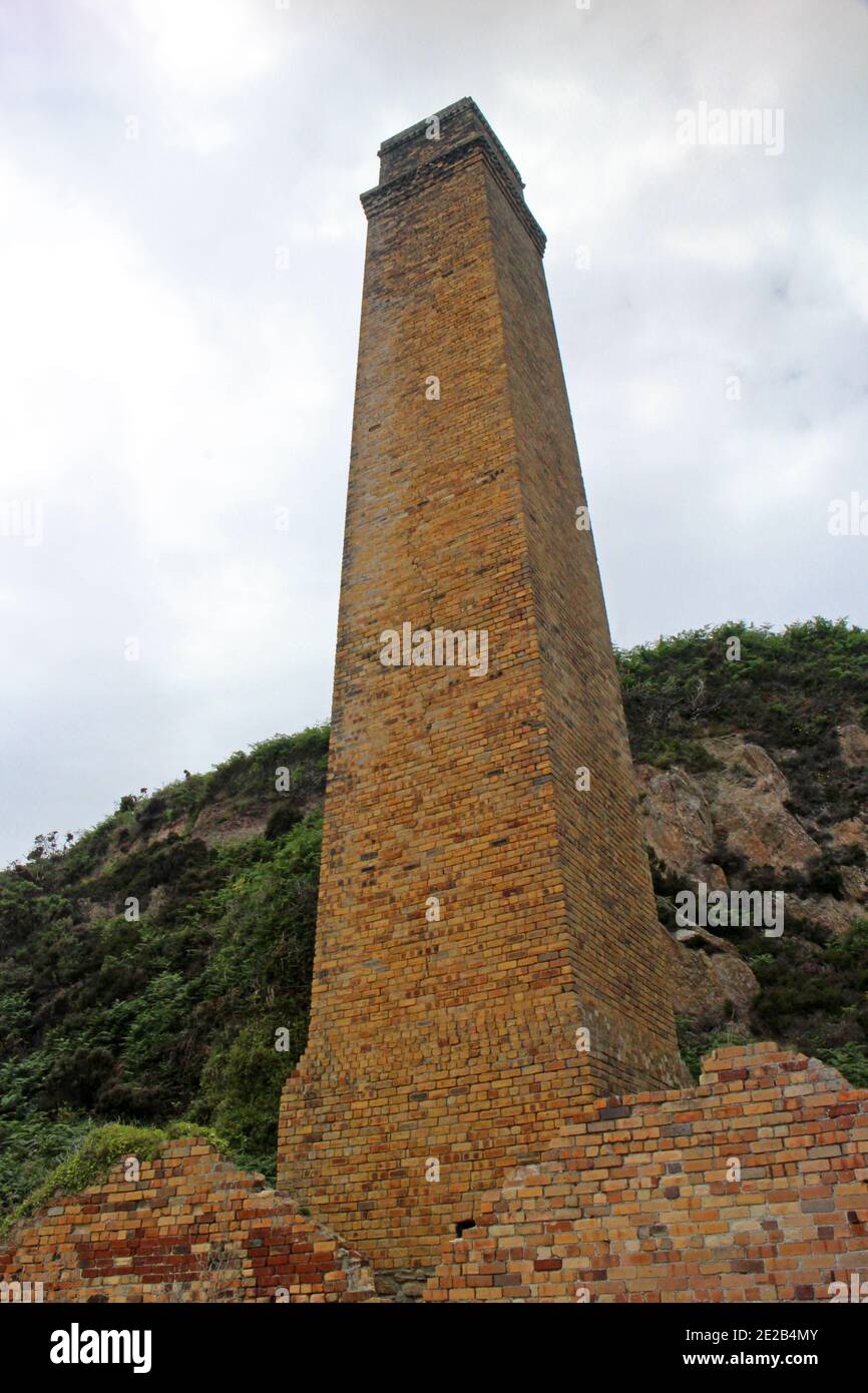 Chimney at Porth Wen brickworks Anglesey Stock Photo - Alamy