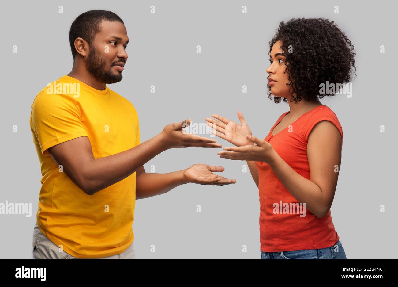 african american couple having argument Stock Photo - Alamy