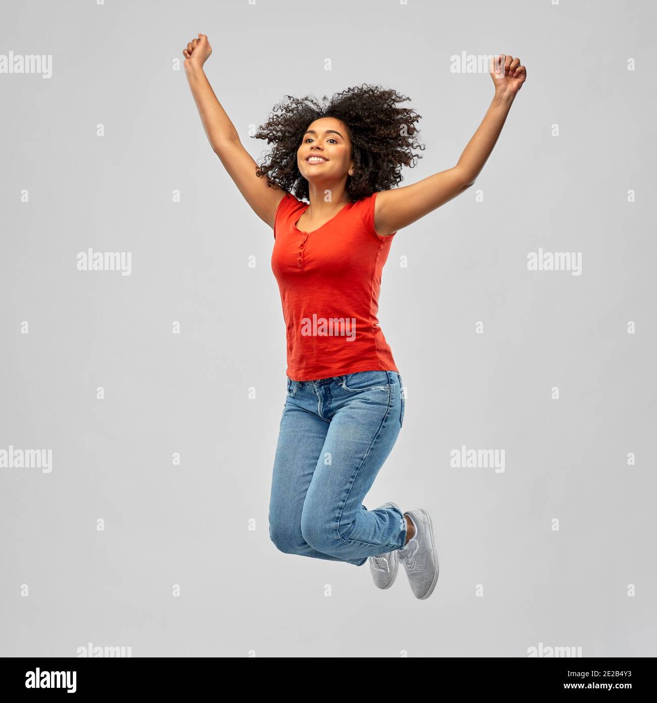 Cheerful active african american woman hi-res stock photography and ...