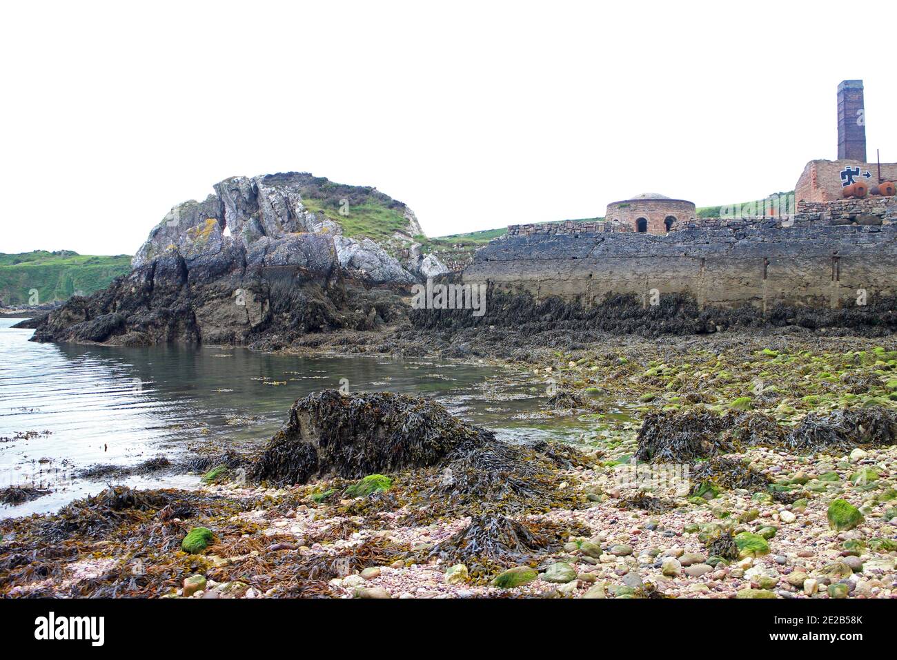 Porth Wen brickworks and beach Anglesey Stock Photo - Alamy
