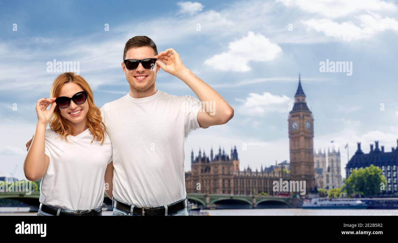 happy couple over big ben tower in city of london Stock Photo - Alamy