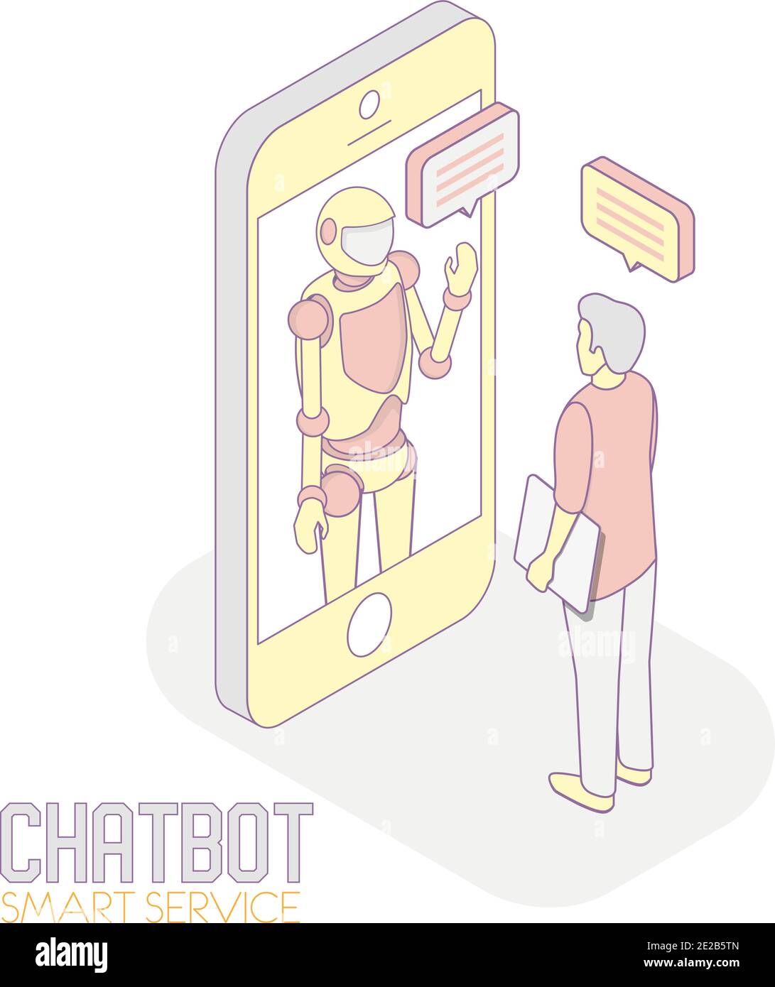 Chatbot service vector isometric illustration Stock Vector Image & Art ...