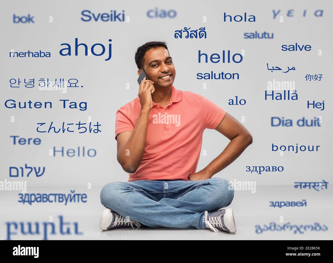 happy indian man calling on smartphone Stock Photo - Alamy