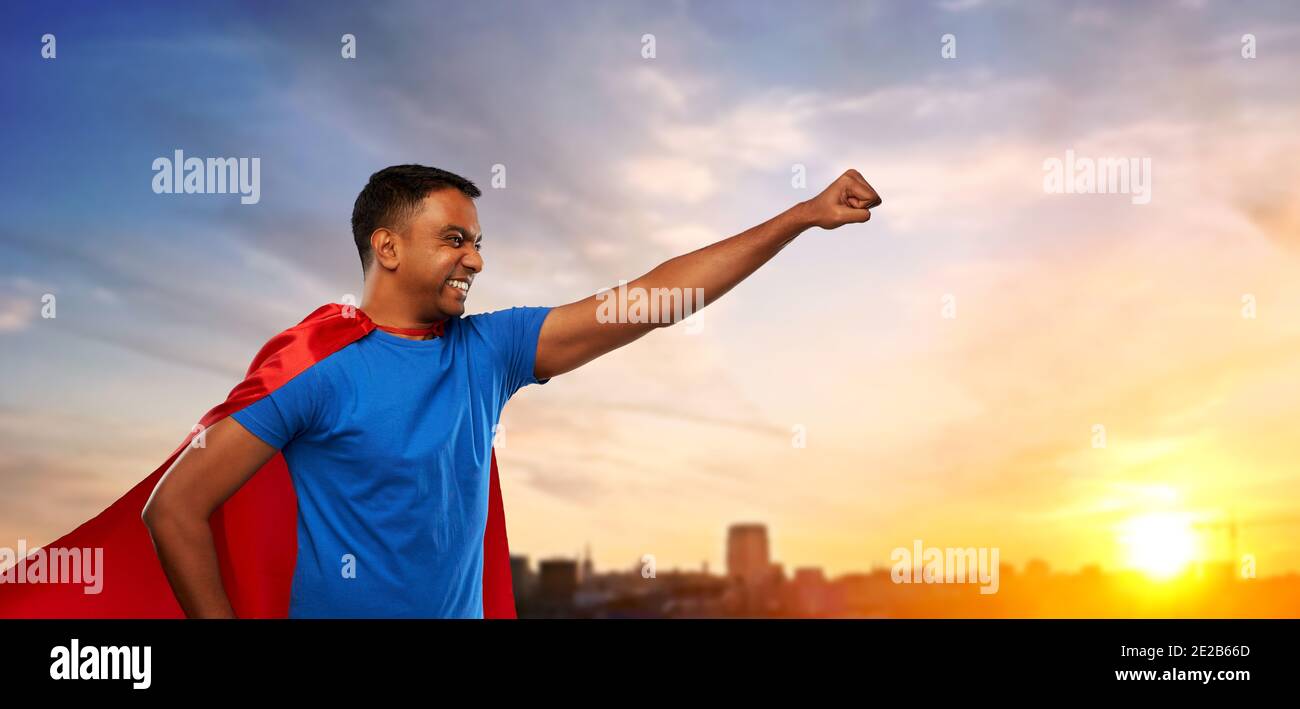 Indian man superhero power hi-res stock photography and images - Alamy