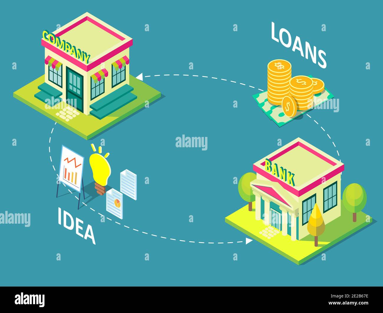 Company loan concept vector isometric illustration Stock Vector Image ...