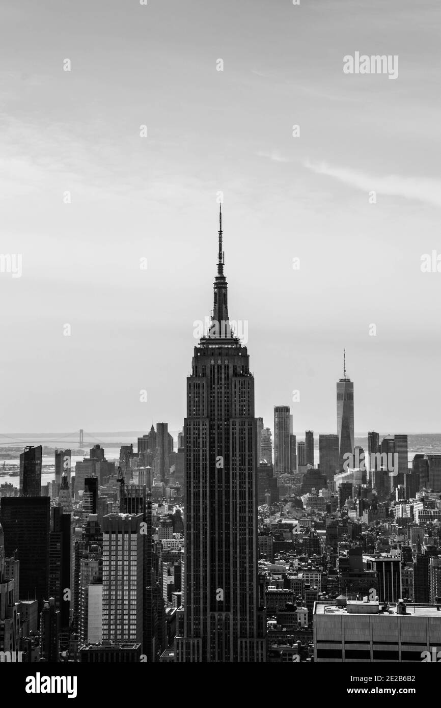Empire State Building with New York skyline Stock Photo - Alamy
