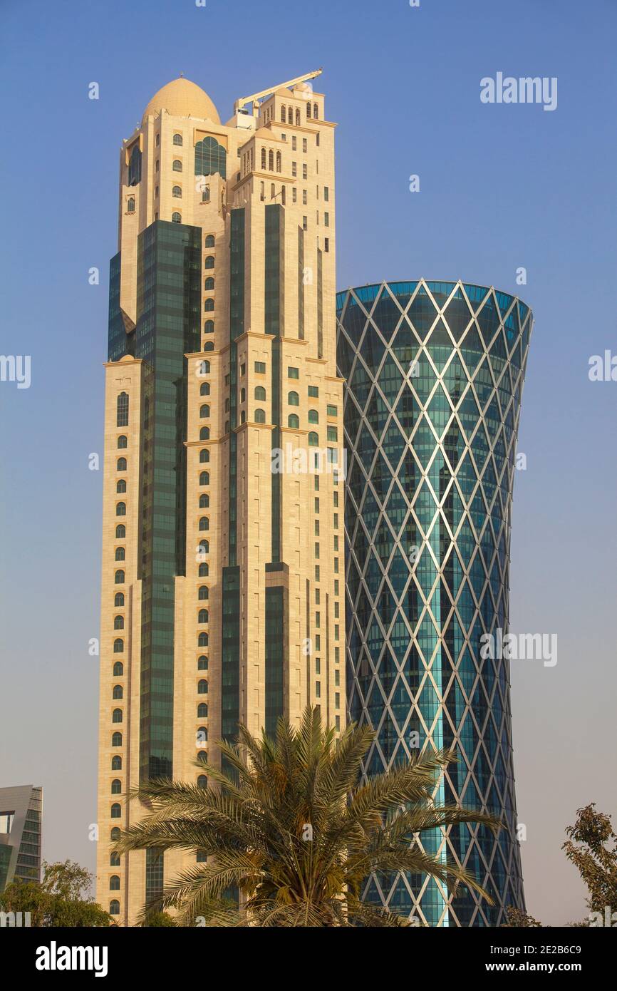 Qatar, Doha, West Bay buildings Stock Photo - Alamy