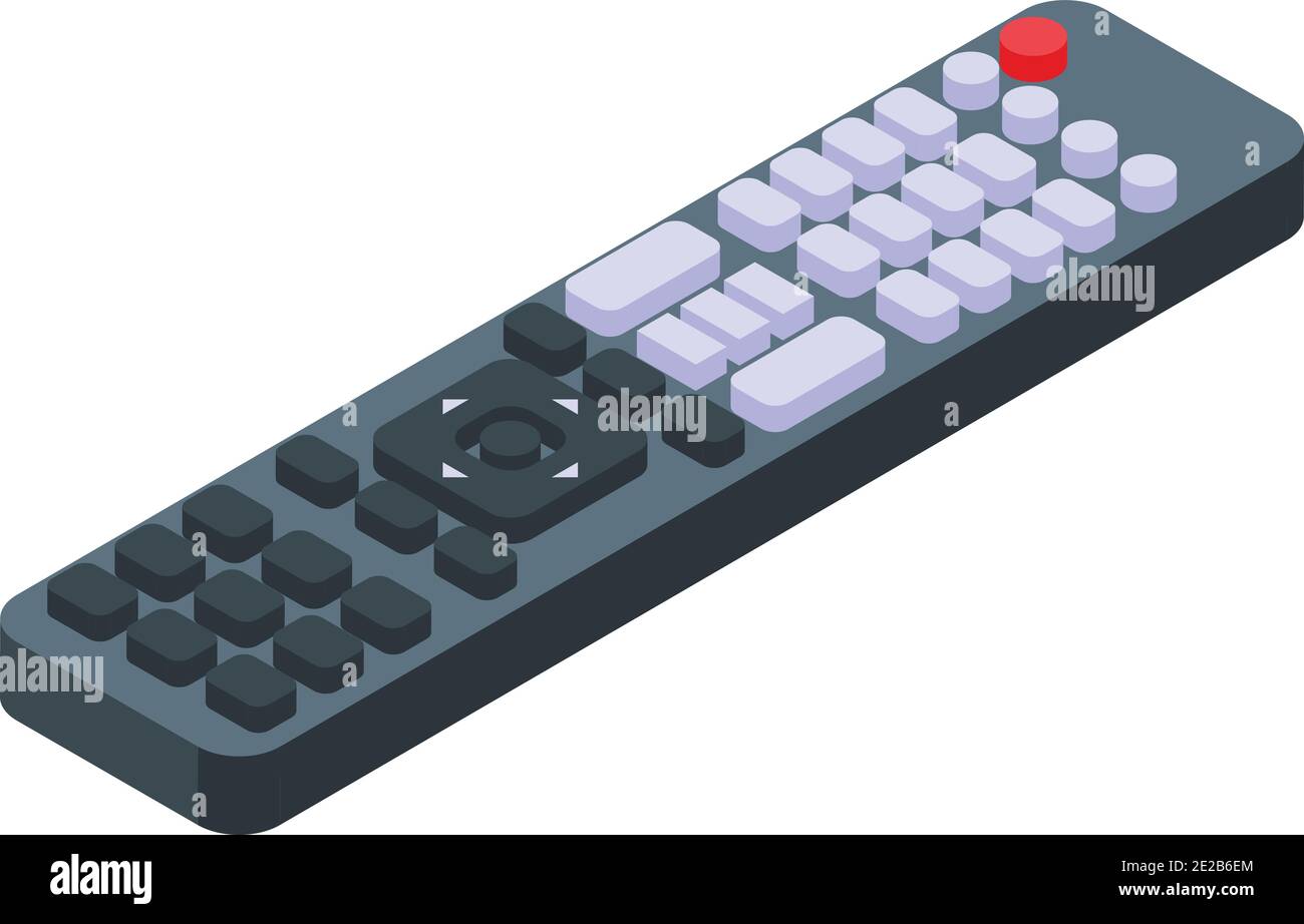 Tv remote control icon. Isometric of tv remote control vector icon for ...