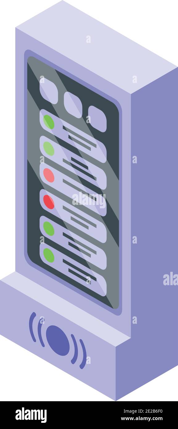 Touch panel control icon. Isometric of touch panel control vector icon ...
