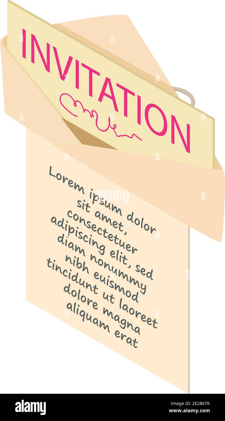 Wedding invitation icon. Isometric illustration of wedding invitation ...