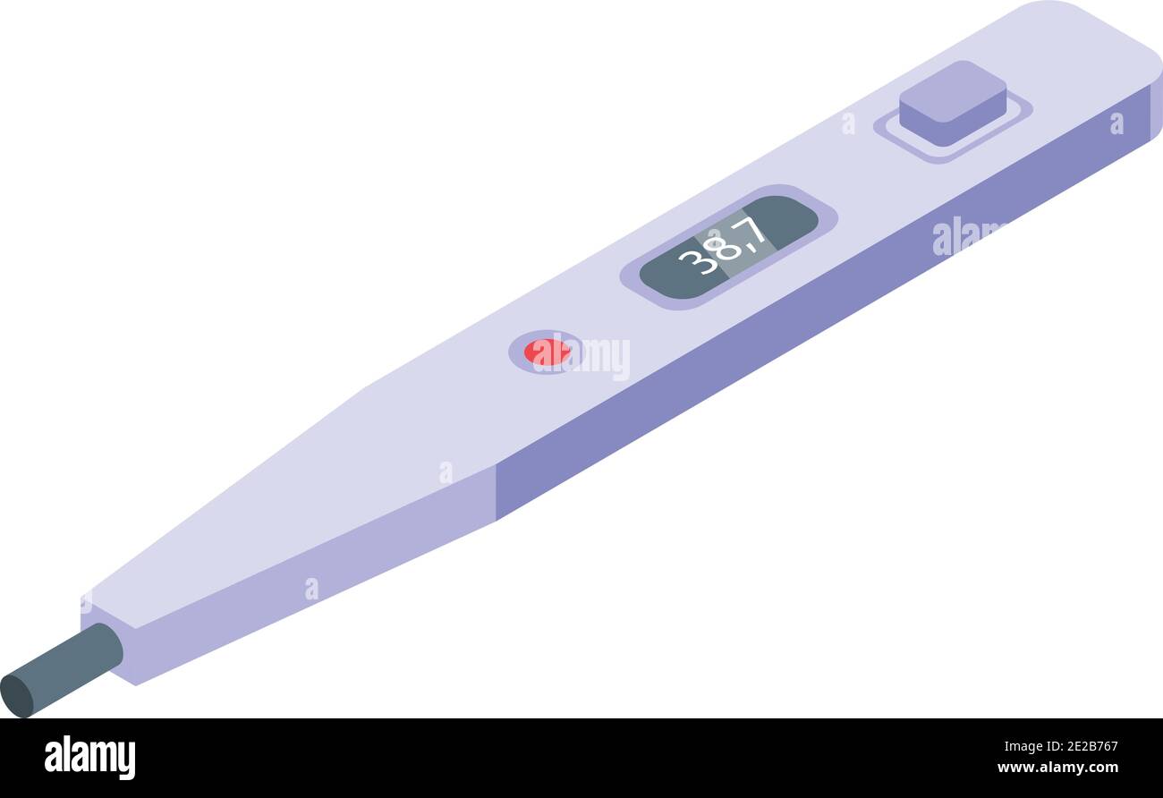 Medical digital thermometer icon. Isometric of medical digital thermometer vector icon for web ...
