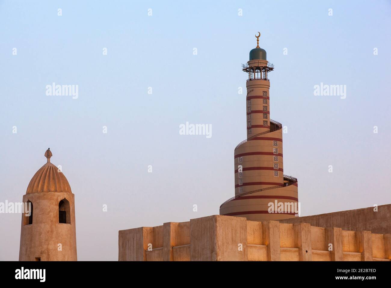 Qatar, Doha, Mosque and Fanar Qatar Islamic Cultural Center Stock Photo ...