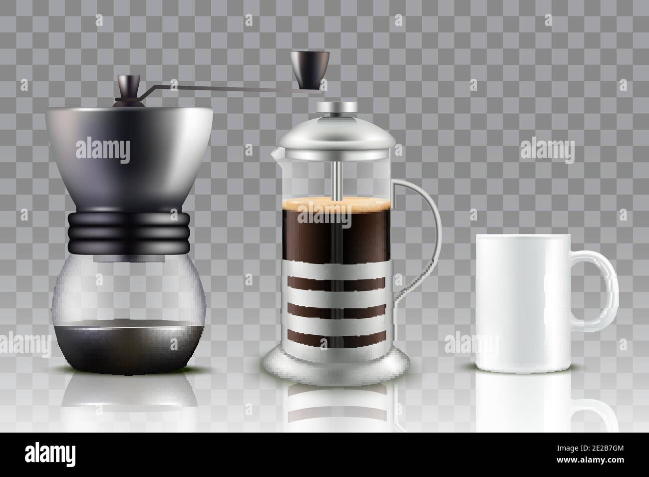 French press coffee set, vector illustration Stock Vector Image & Art ...