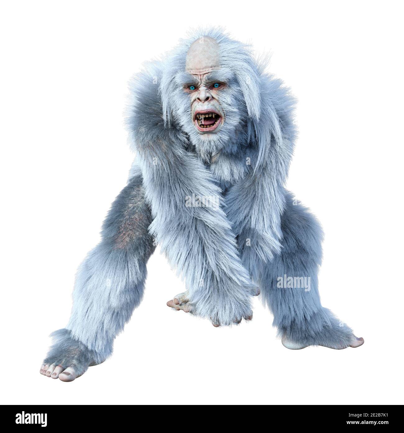 3D rendering of a fantasy creature yeti isolated on white background ...