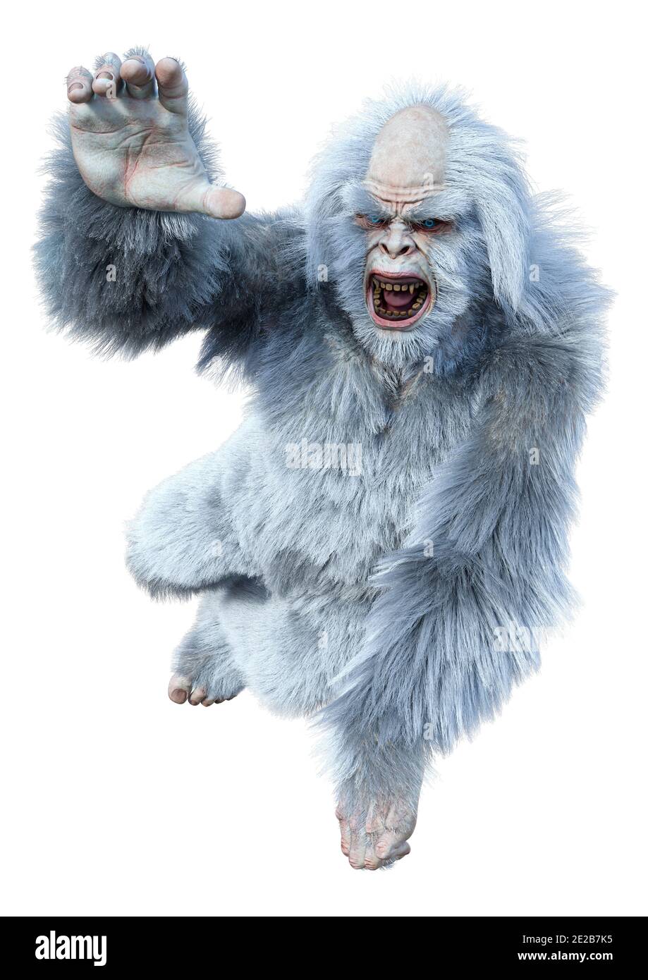 3D rendering of a fantasy creature yeti isolated on white background ...