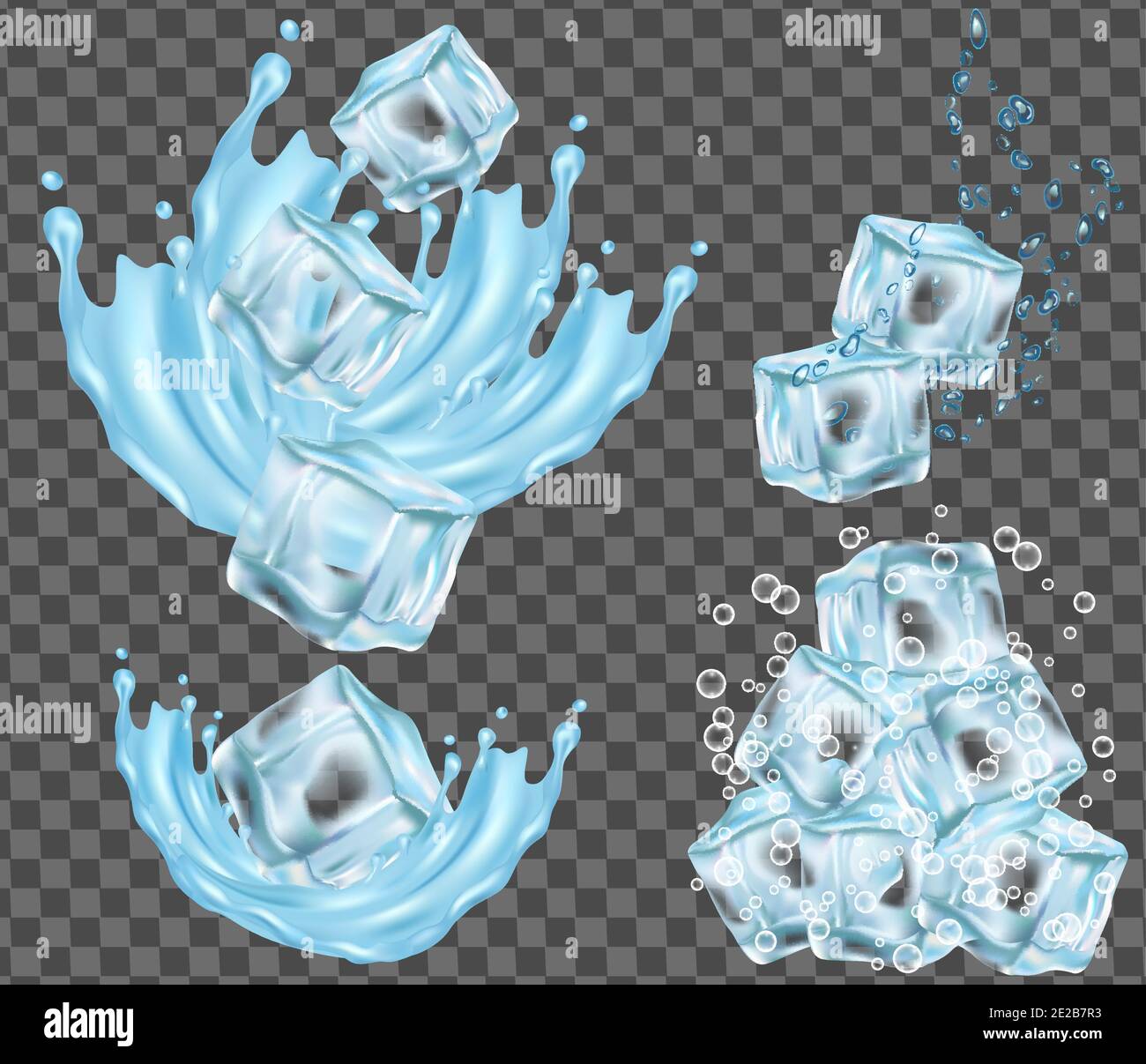 Ice cube and water splashing vector illustration Stock Vector Image & Art - Alamy