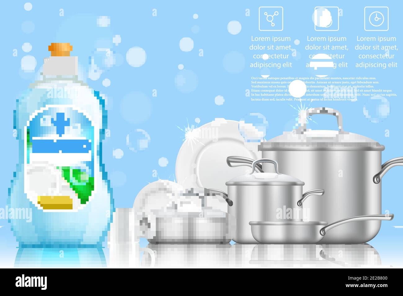 Dishwashing advertising vector realistic template Stock Vector Image ...