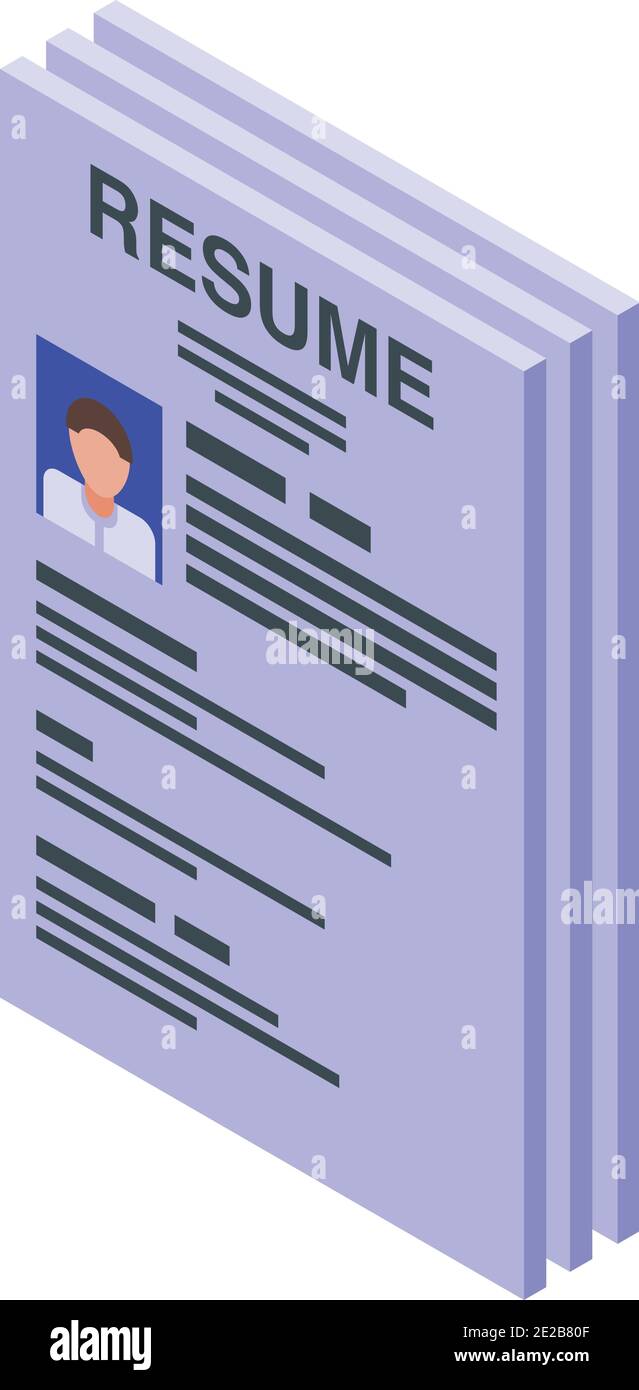 Resume job paper icon. Isometric of resume job paper vector icon for ...