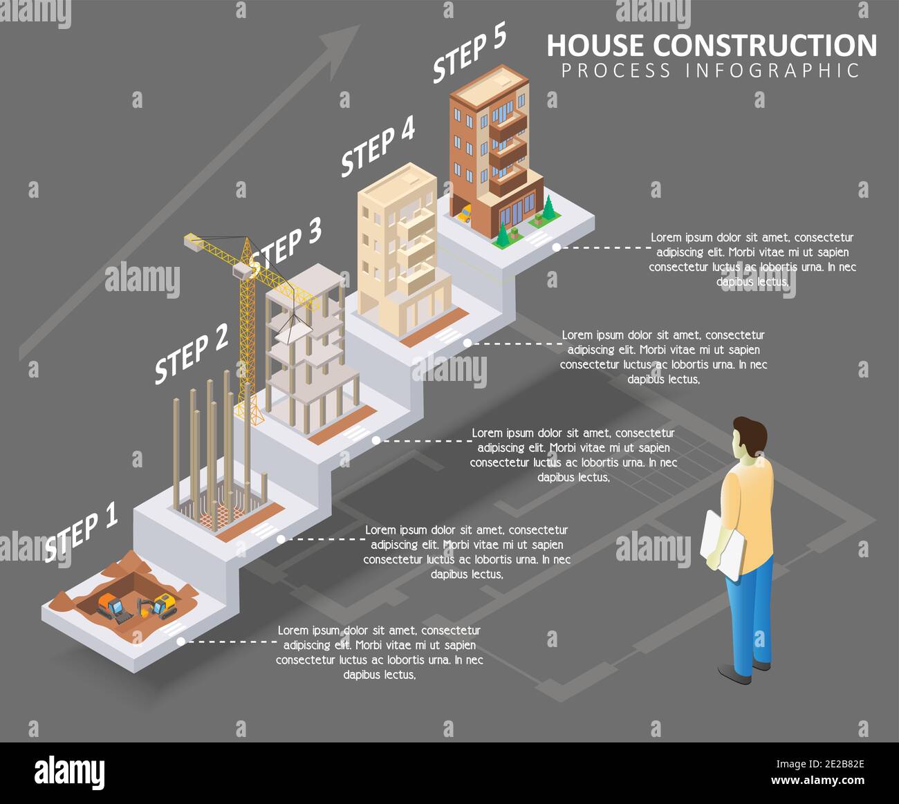 House construction vector isometric infographics Stock Vector Image ...