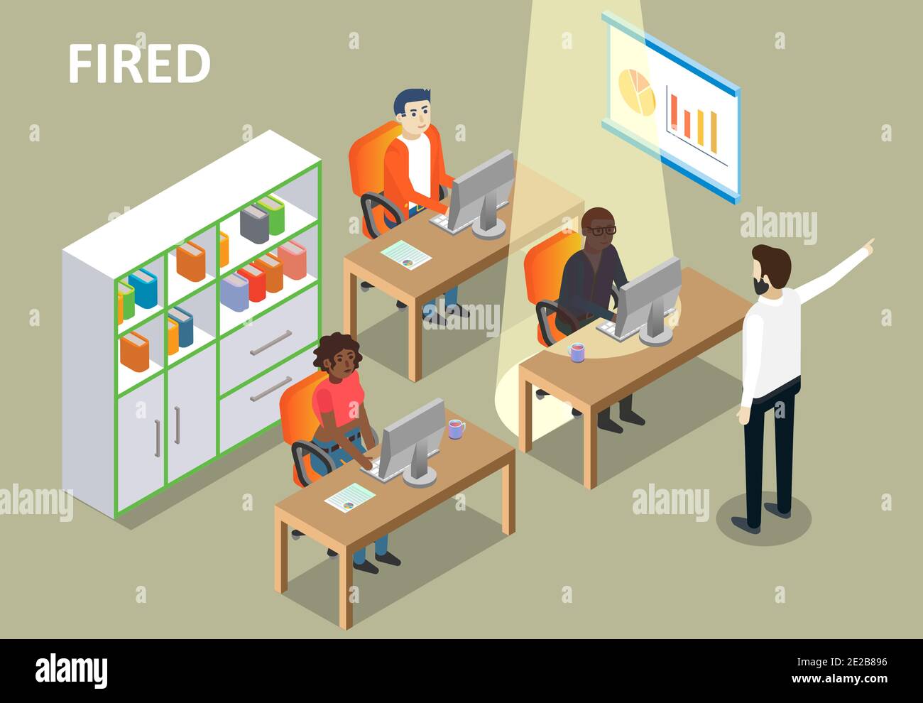 Fired concept vector isometric illustration Stock Vector Image & Art ...