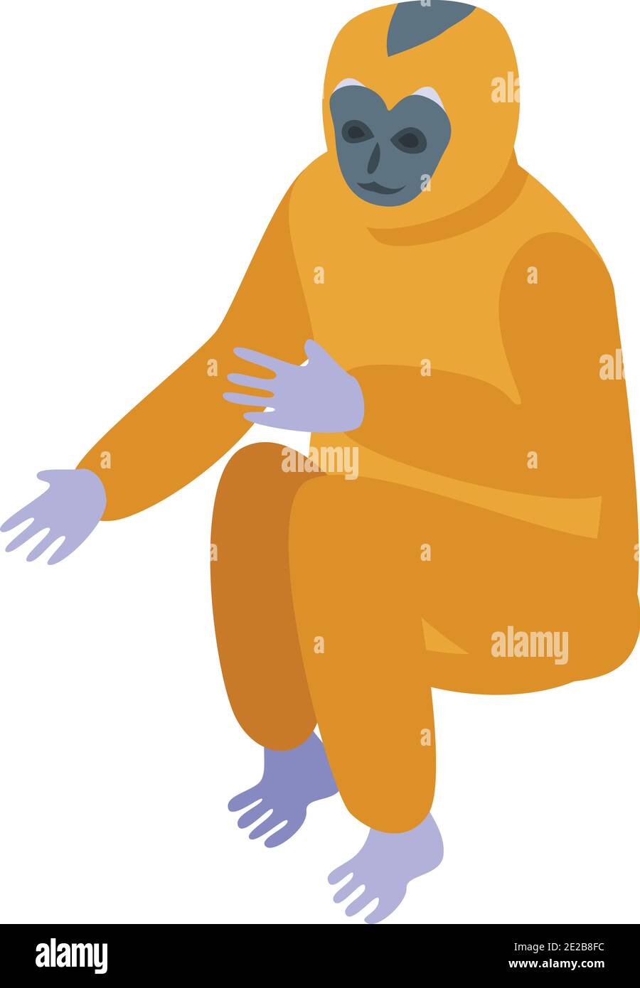 Forest gibbon icon. Isometric of forest gibbon vector icon for web ...