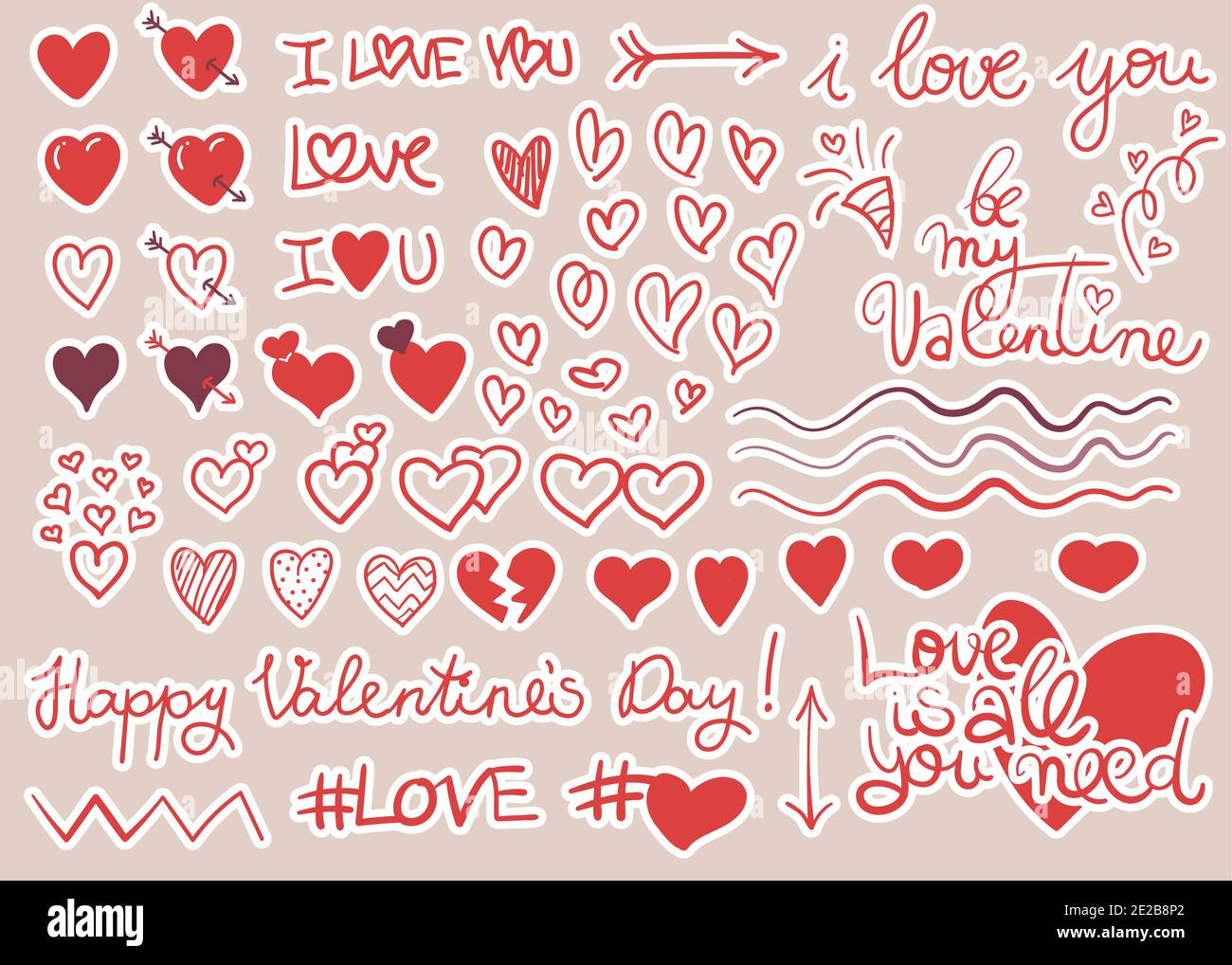 Valentine stickers hi-res stock photography and images - Alamy