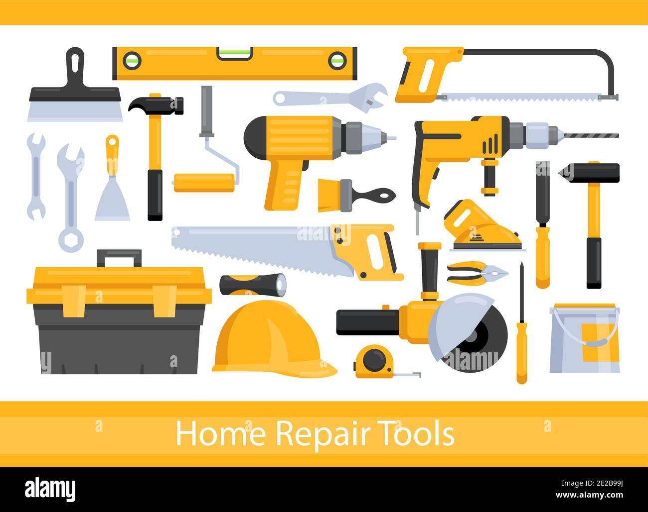 Cartoon construction tools hi-res stock photography and images - Alamy