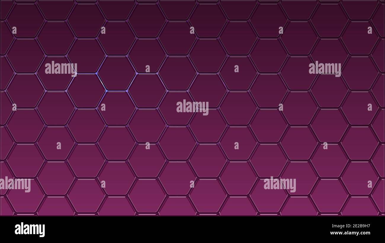 Violet honeycomb mosaic pattern. 80s futuristic techno style background ...