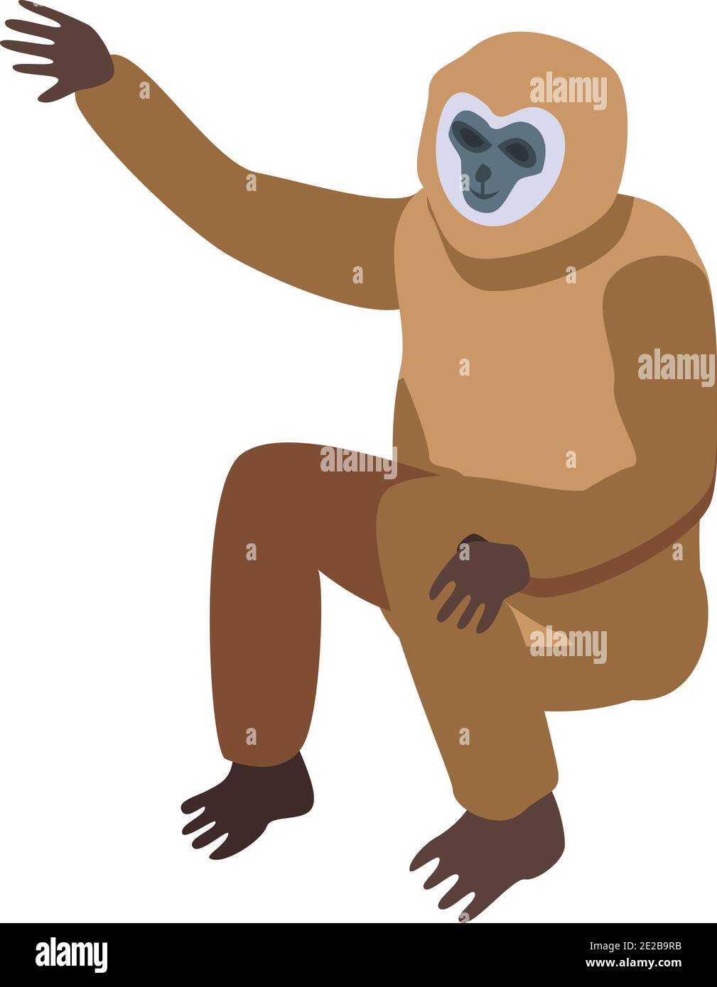 Gibbon zoo icon. Isometric of gibbon zoo vector icon for web design ...