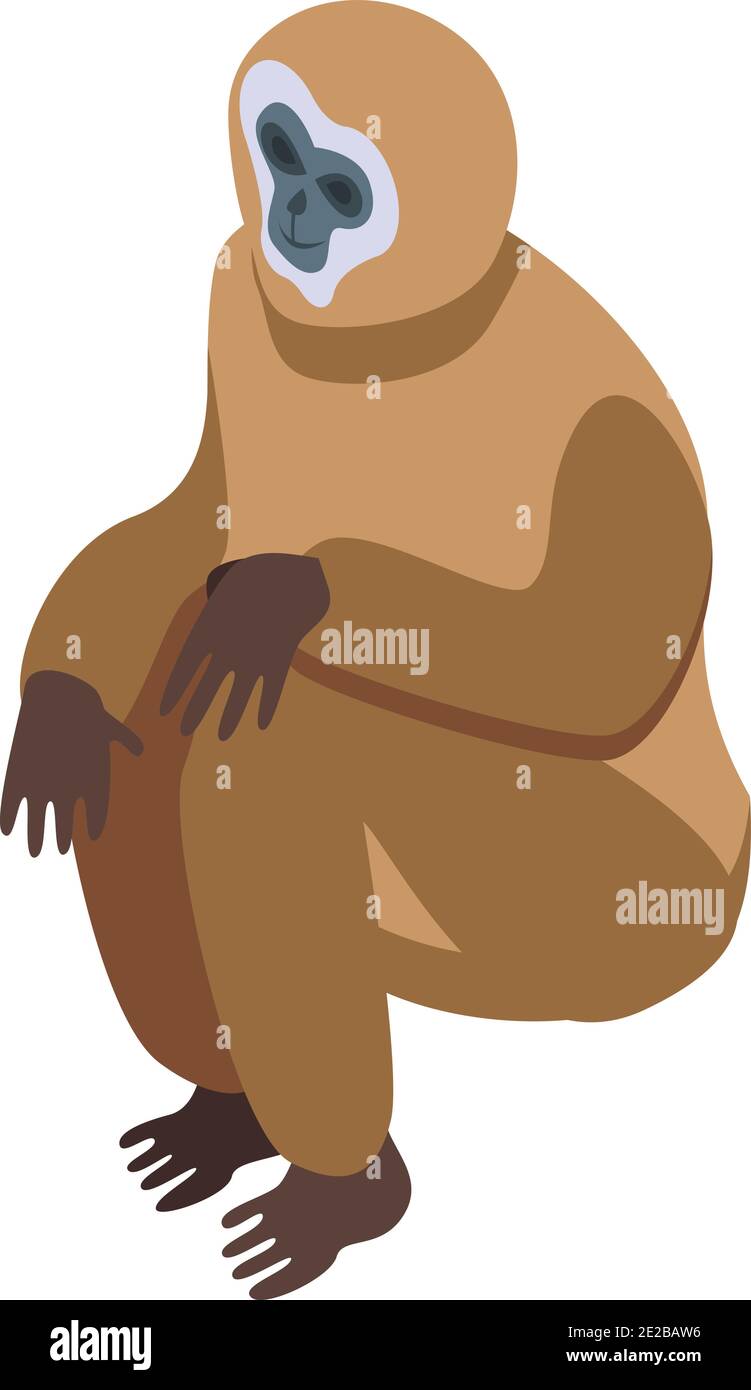 Jungle gibbon icon. Isometric of jungle gibbon vector icon for web ...