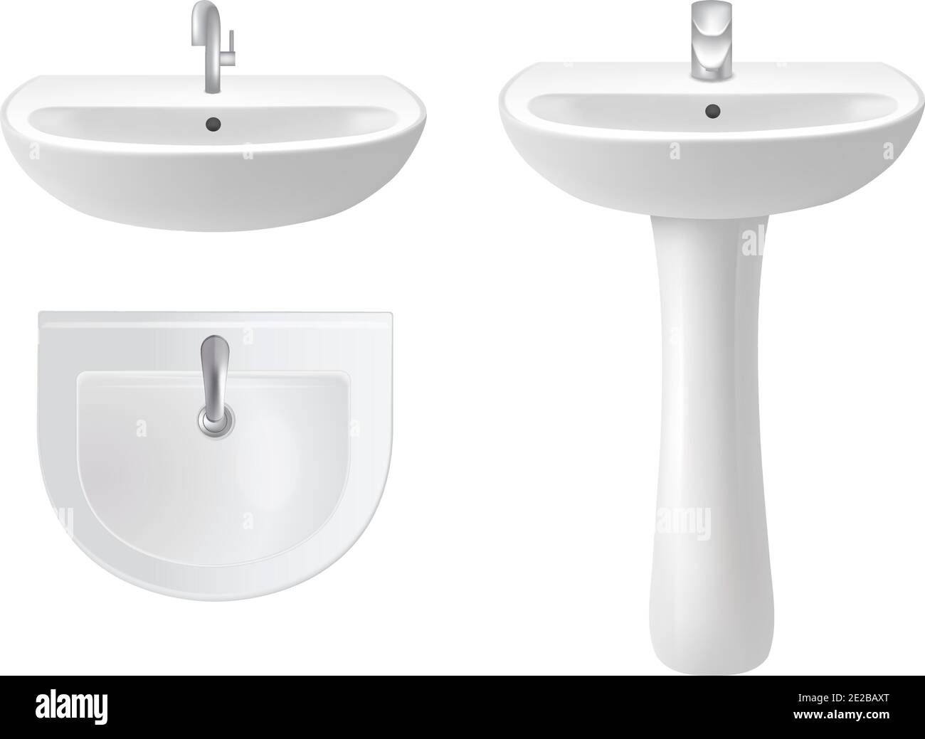 Washbasin icon set vector realistic illustration Stock Vector Image ...