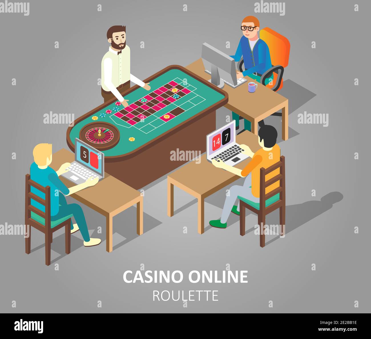 Croupier roulette wheel Stock Vector Images - Alamy