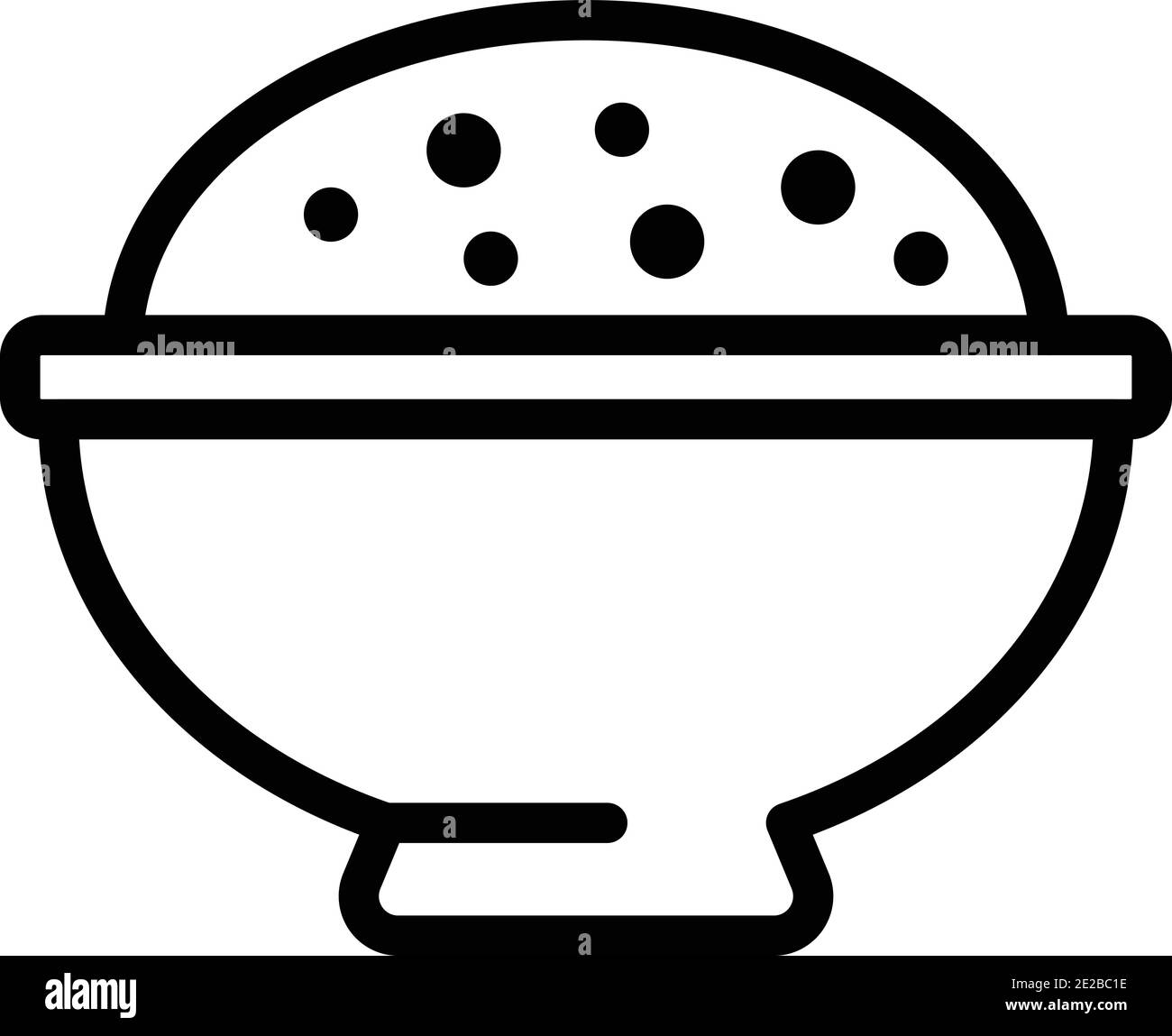 Plate of rice icon. Outline plate of rice vector icon for web design ...