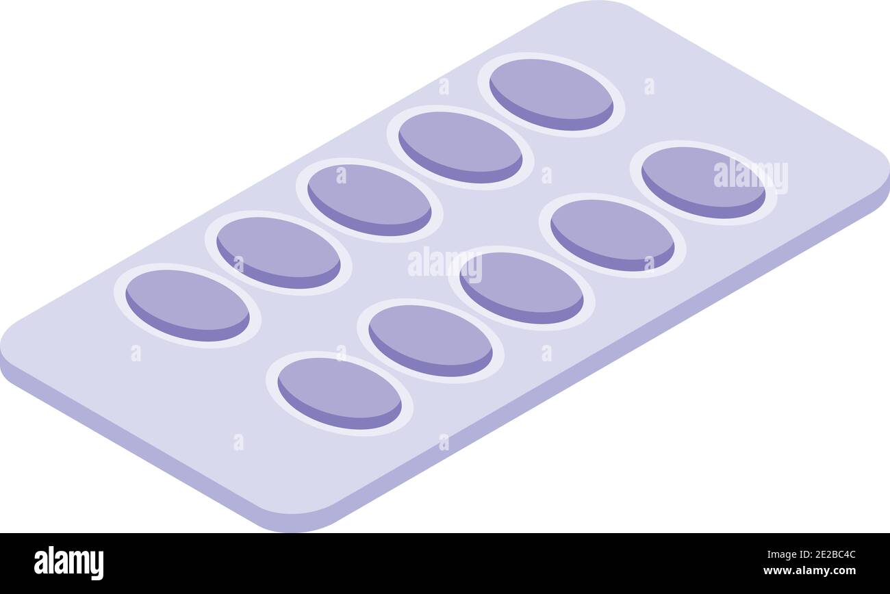 Pill blister icon. Isometric of pill blister vector icon for web design ...