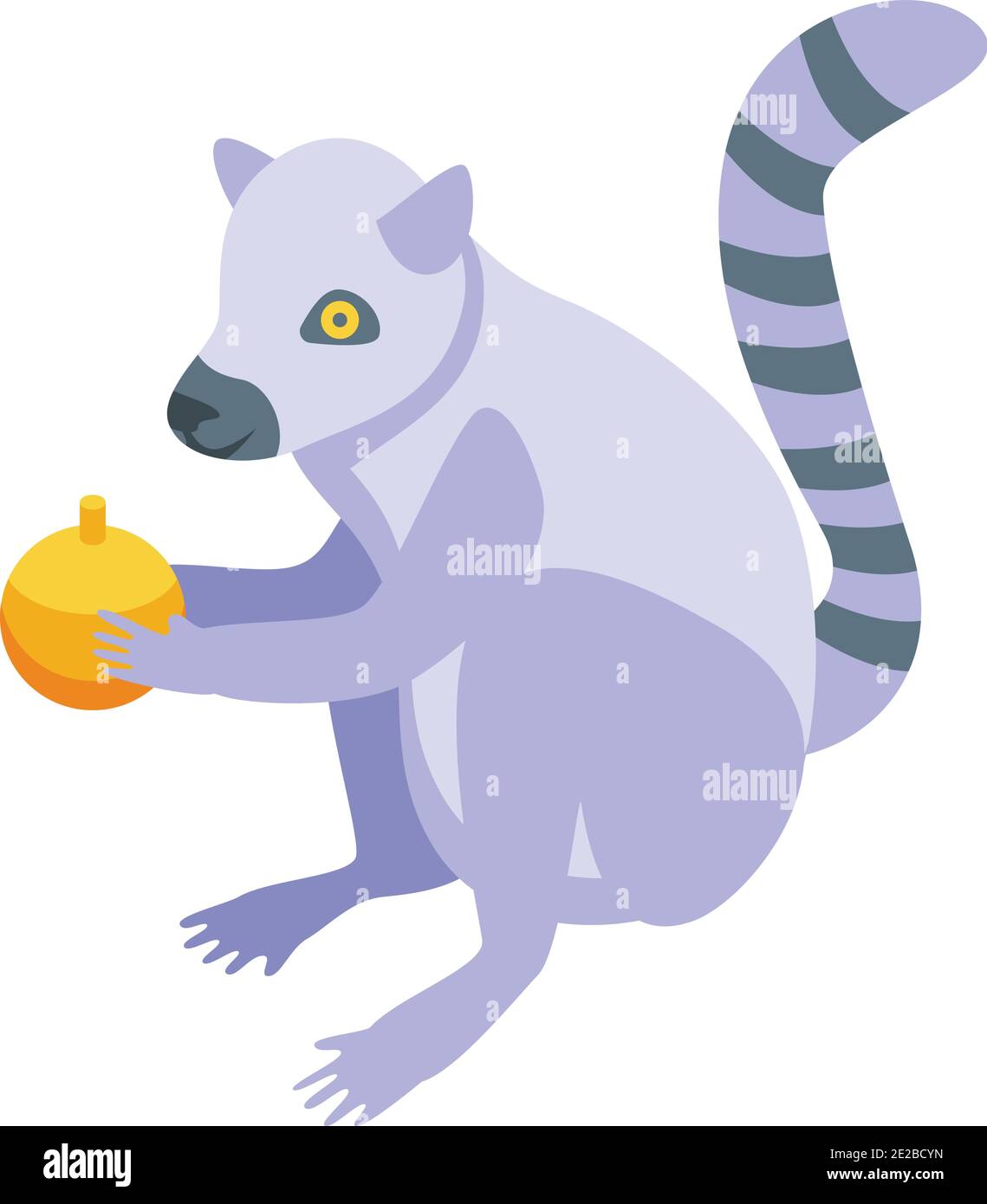 Orange fruit lemur icon. Isometric of orange fruit lemur vector icon ...