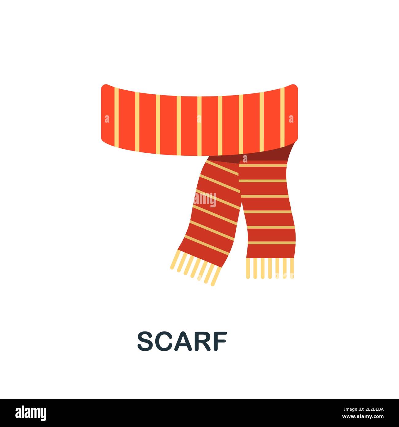 Scarf flat icon. Color simple element from clothes collection. Creative ...